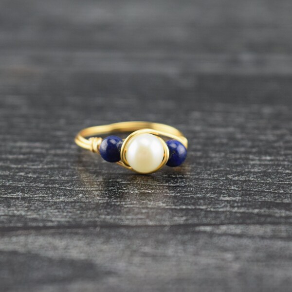 Round Pearl Ring - Etsy
