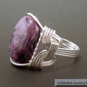 Sterling Silver Wire Wrapped Russian Charoite Ring - Etsy