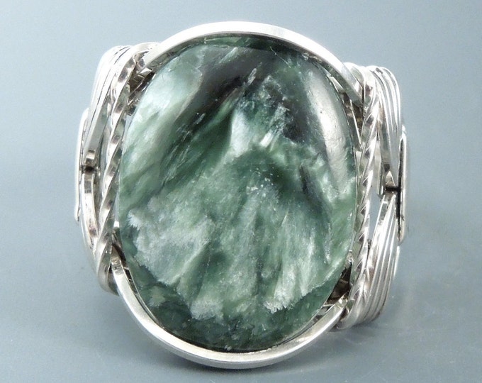 Handcrafted Brutalist Ring Textured Modern Seraphinite Artisan Jewelry ...