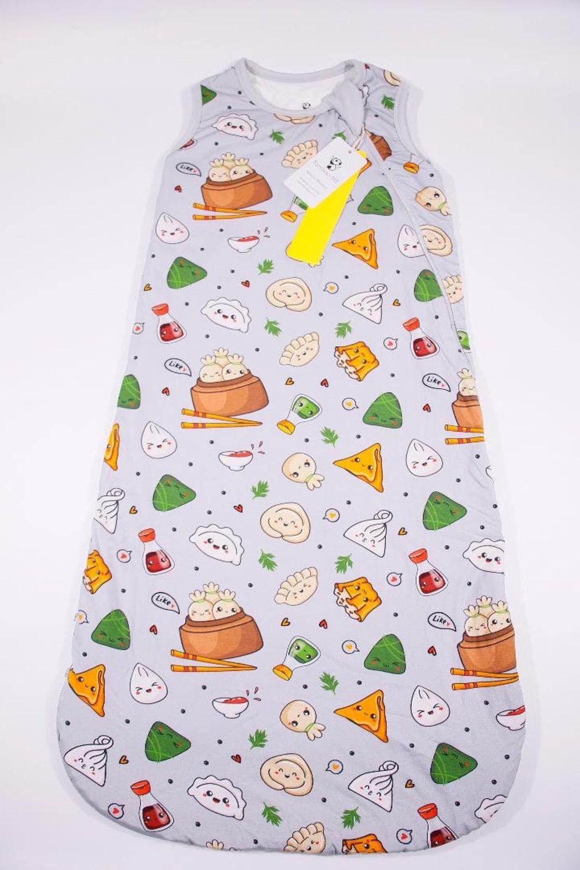 Cute Grey Color Gender Neutral Dim Sum Theme Sleeping Bag 0-6 Month and ...