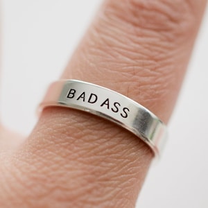 Badass Ring - Sterling Ring - Gift for Her - Empower Women - Etsy