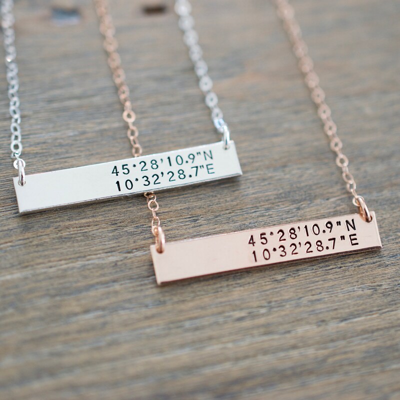 Latitude Longitude Necklace - Etsy