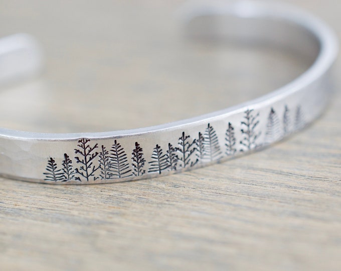 Forest Bracelet - Tree Cuff Bracelet - Nature Jewelry - 1/4 Inch - Etsy