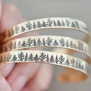 Forest Bracelet - Tree Cuff Bracelet - Nature Jewelry - 1/4 Inch - Etsy