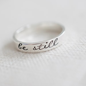 Be Still Ring - Sterling Silver Ring - Gifts for Her - Etsy