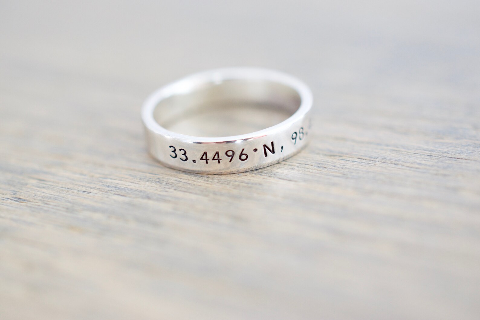 Coordinates Ring Sterling Silver Ring Latitude Longitude | Etsy