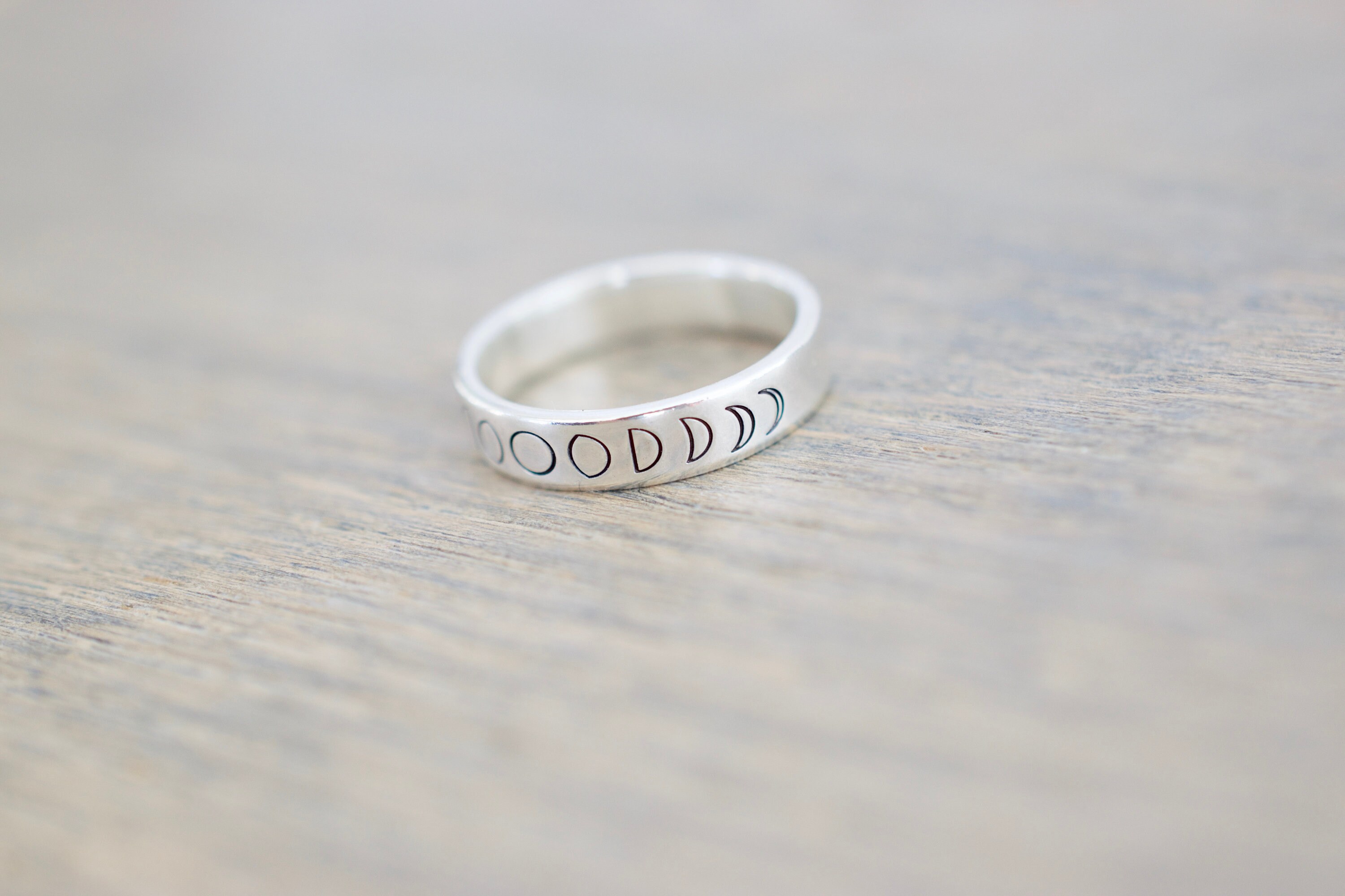 Moon Ring Sterling Silver Ring Moon Phase Ring Astrology - Etsy