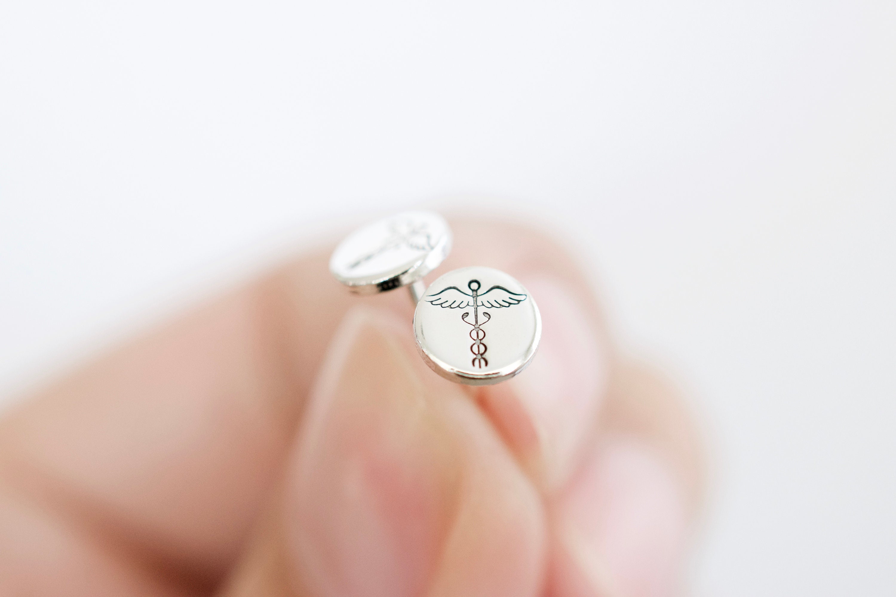 Medical Earrings Custom Sterling Medical Caduceus Earrings | Etsy