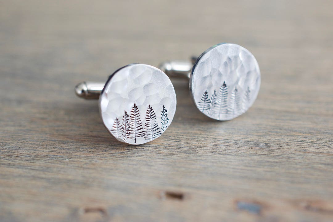 Forest Cufflinks - Custom Tree Cuff Links - Gift for Him, Groom, Dad ...