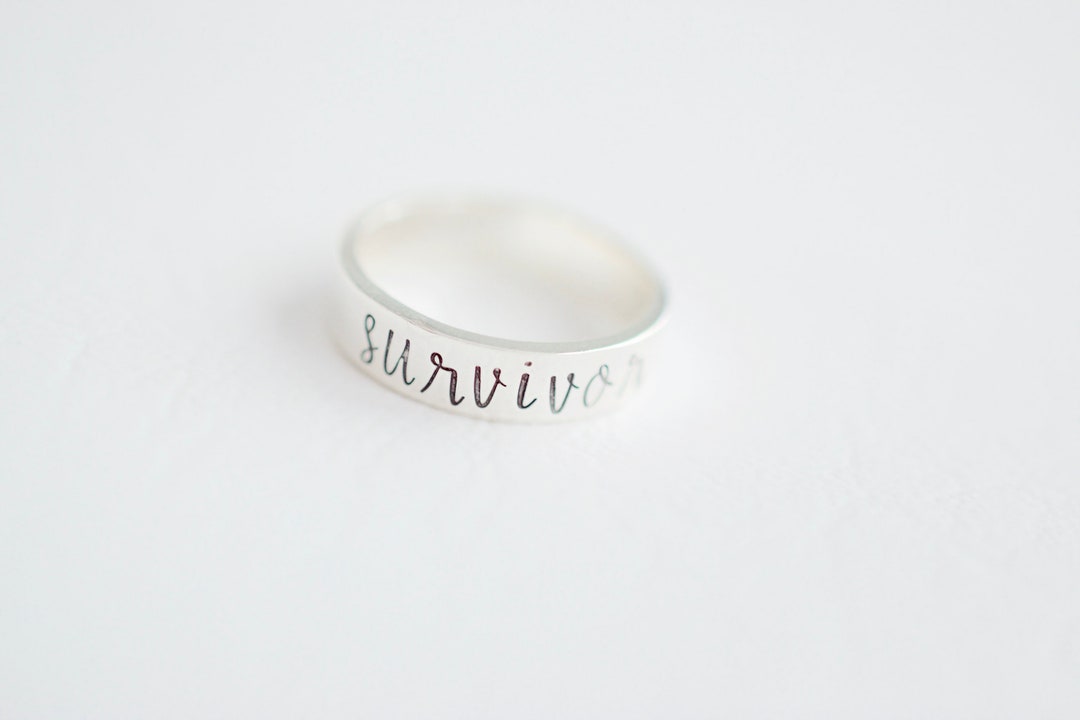 Survivor Ring - Sterling Ring - Stacking Ring - Gift for Woman - Etsy