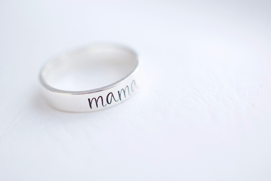Mama Ring Sterling Silver Ring Gift for Mom | Etsy
