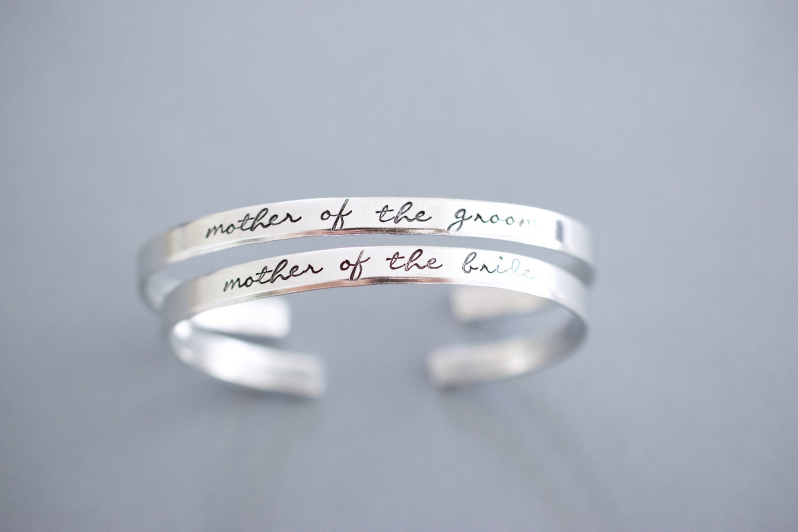 Mother of the Bride Mother of the Groom Cuff Bracelet Set - Handstamped ...