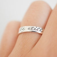 Be Still Wrap Ring, Religious Rings, Adjustable Wrap Ring ...