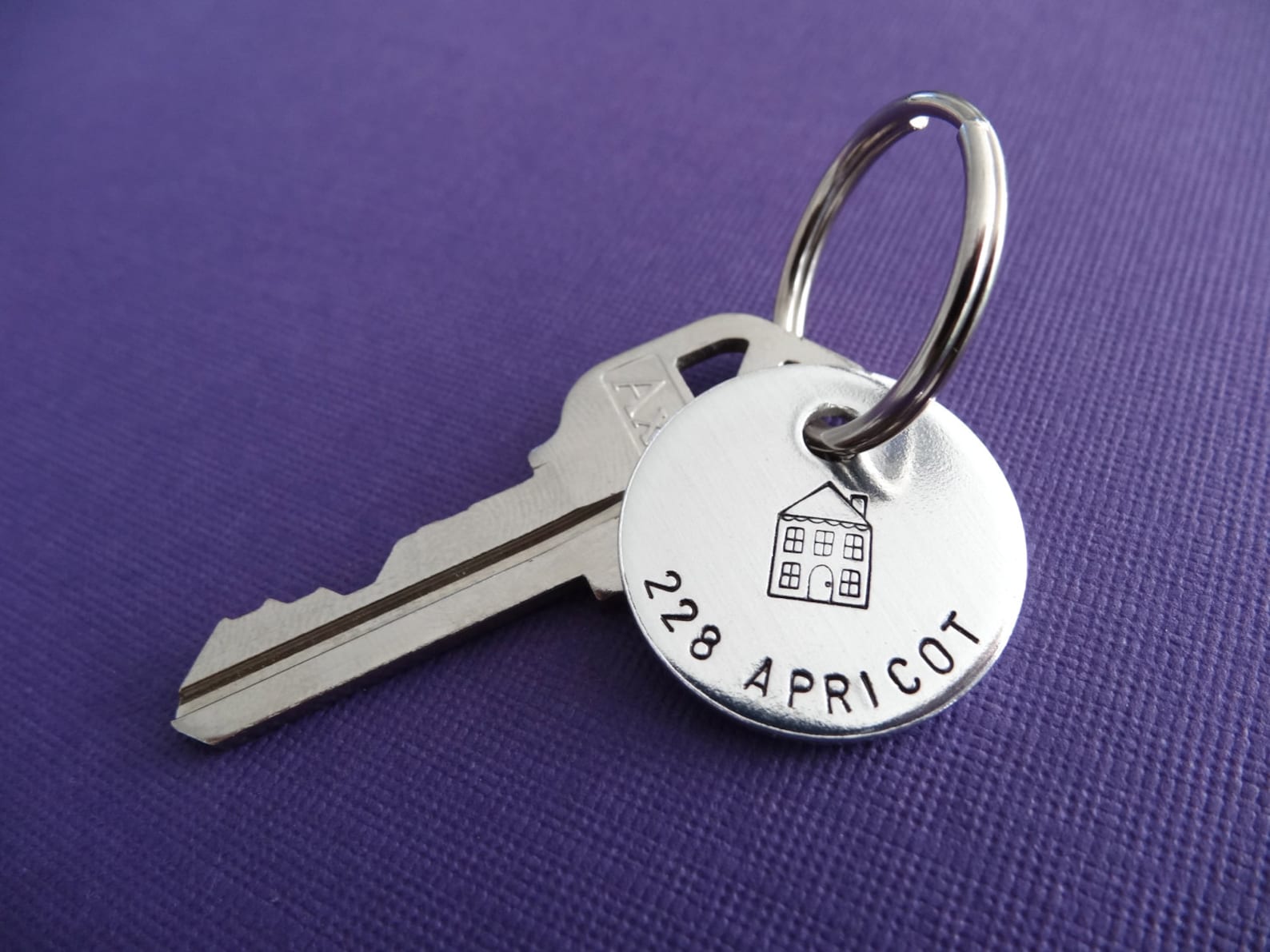 Personalized Keychain - House Keychain - Address Keychain - Hand ...