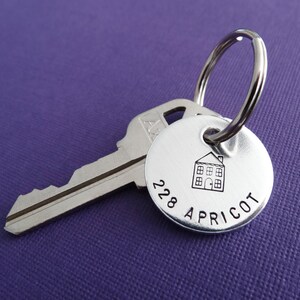 Personalized Keychain - House Keychain - Address Keychain - Hand ...