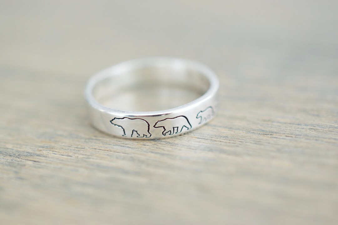 Bear Family Ring - Mama Bear Ring - Papa Bear Ring - Custom Mom Ring - Etsy