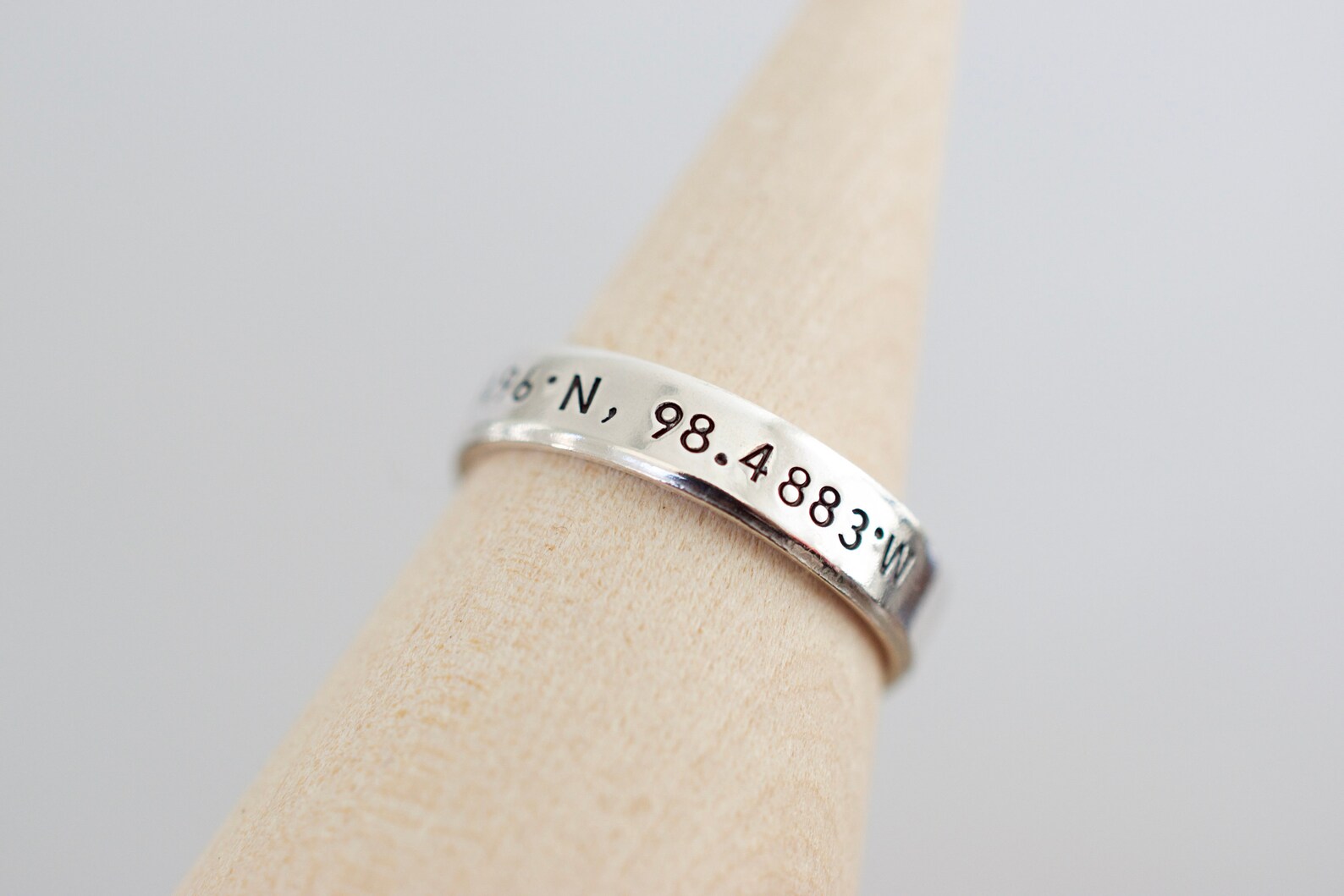Coordinates Ring Sterling Silver Ring Latitude Longitude | Etsy