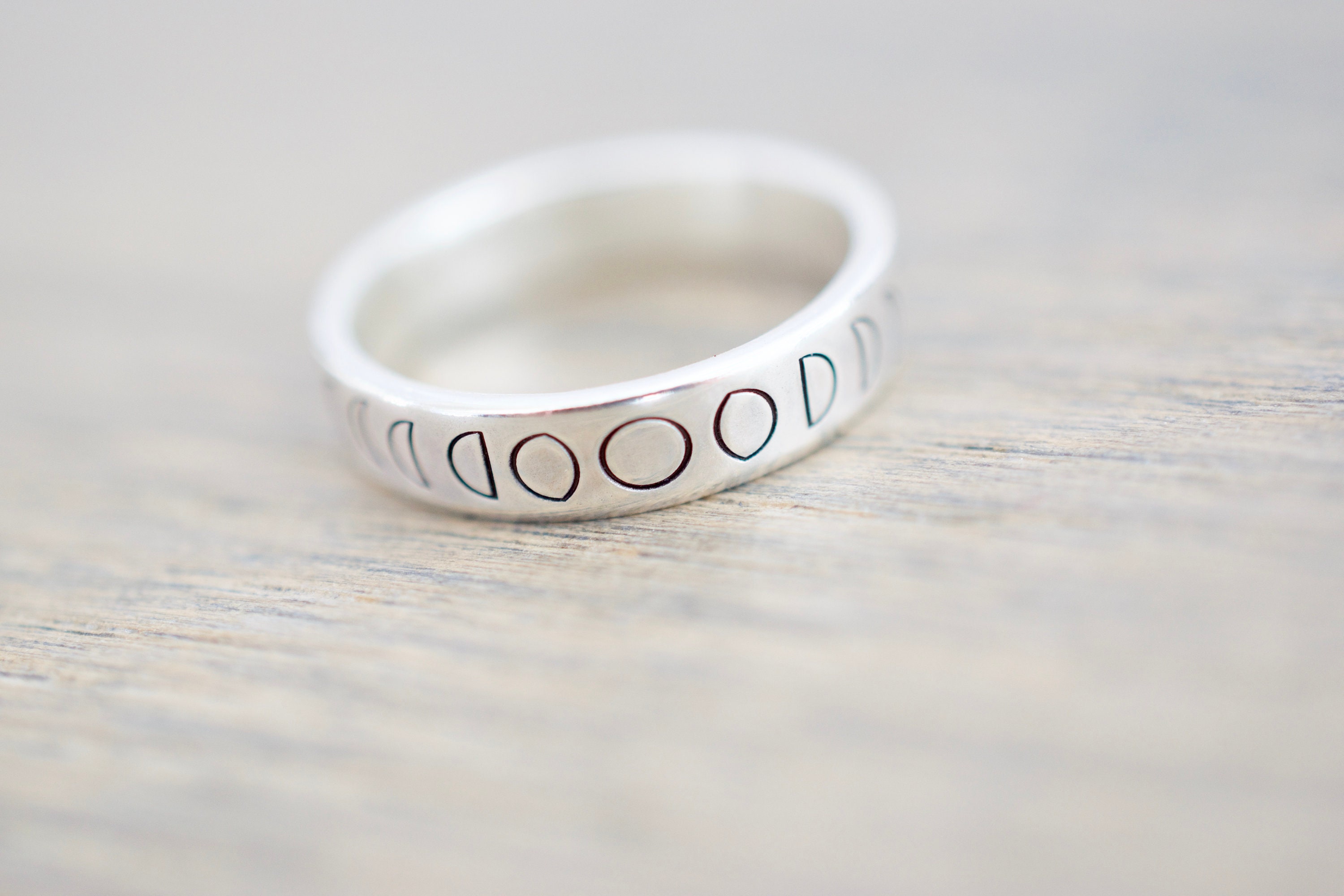 Moon Ring Sterling Silver Ring Moon Phase Ring Astrology - Etsy