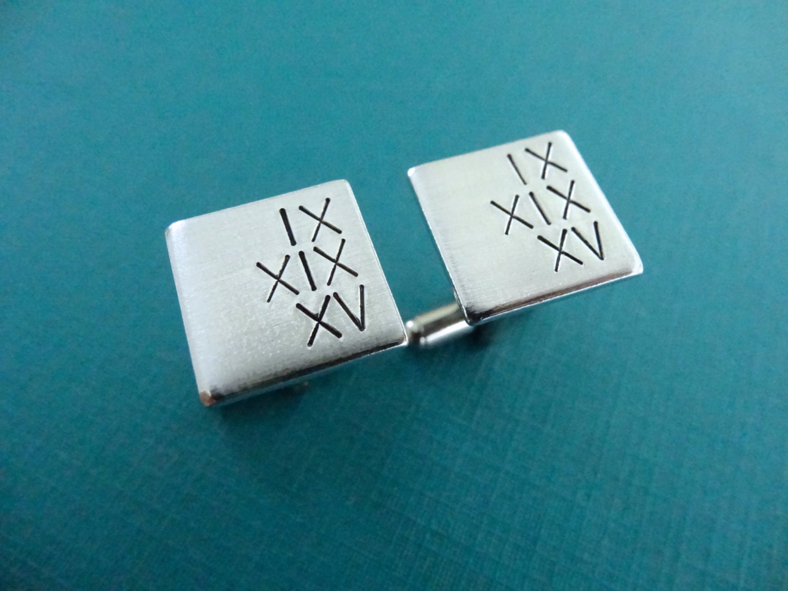 Personalized Square Cufflinks - Custom Roman Numeral Date Cuff Links ...