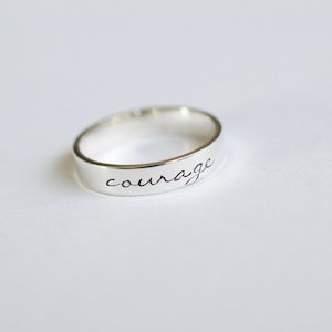 Courage Ring - Sterling Silver Ring - Ring for Woman - Gifts for Her - Etsy