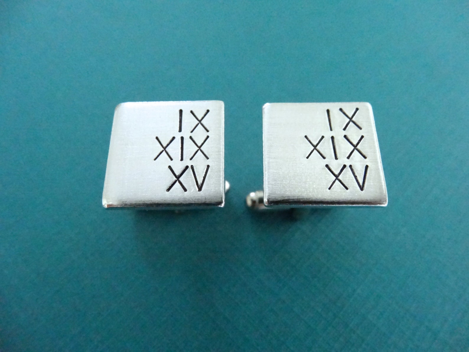 Personalized Square Cufflinks - Custom Roman Numeral Date Cuff Links ...