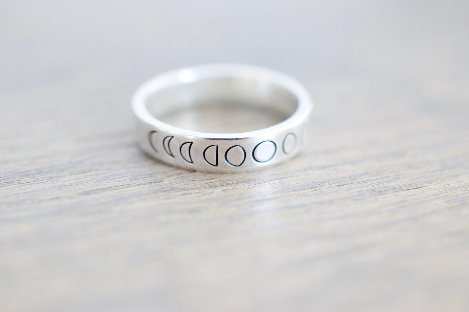Moon Ring Sterling Silver Ring Moon Phase Ring Astrology - Etsy
