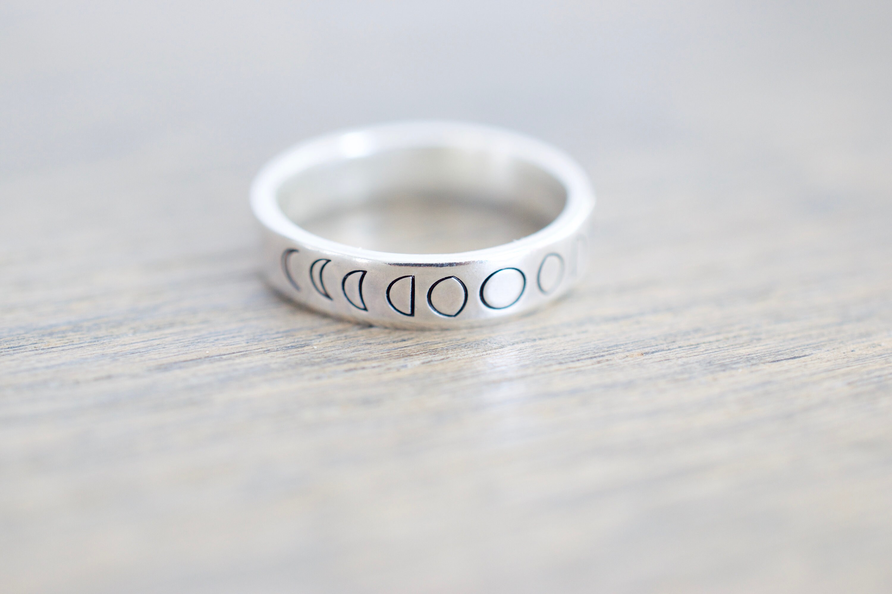 Moon Ring Sterling Silver Ring Moon Phase Ring Astrology - Etsy