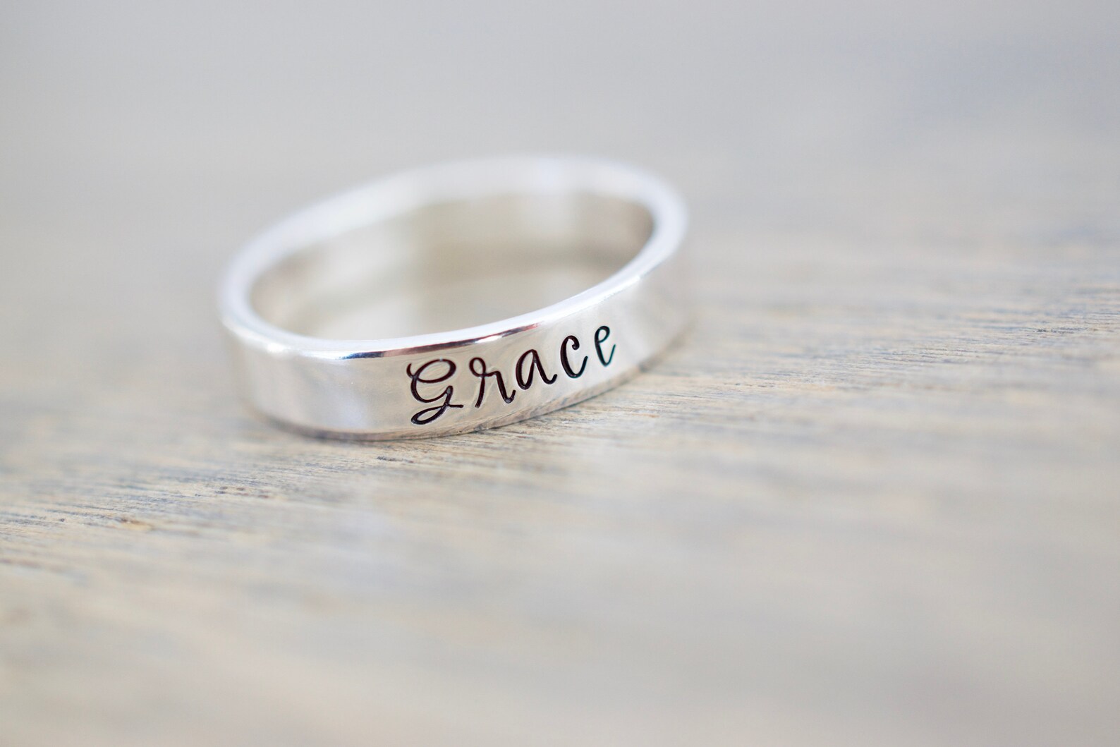 Stackable Name Ring Sterling Silver Ring Personalized Name | Etsy