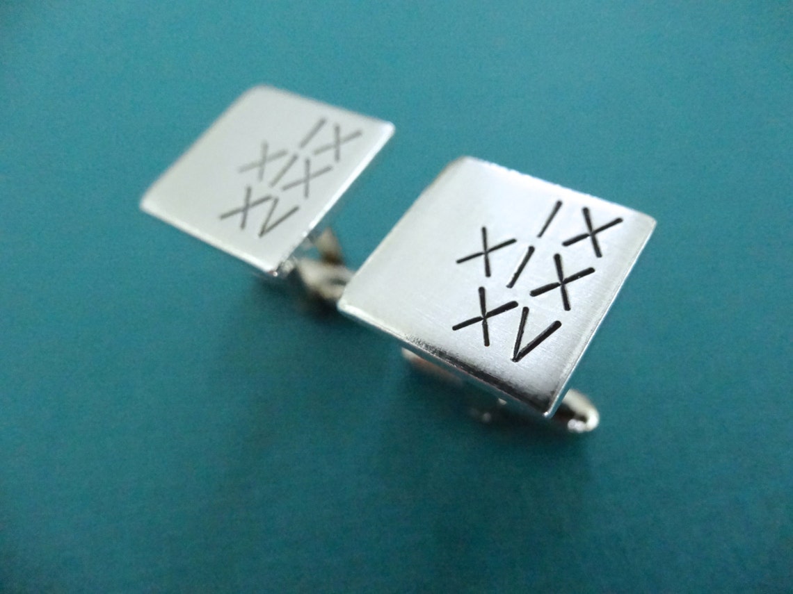 Personalized Square Cufflinks - Custom Roman Numeral Date Cuff Links ...