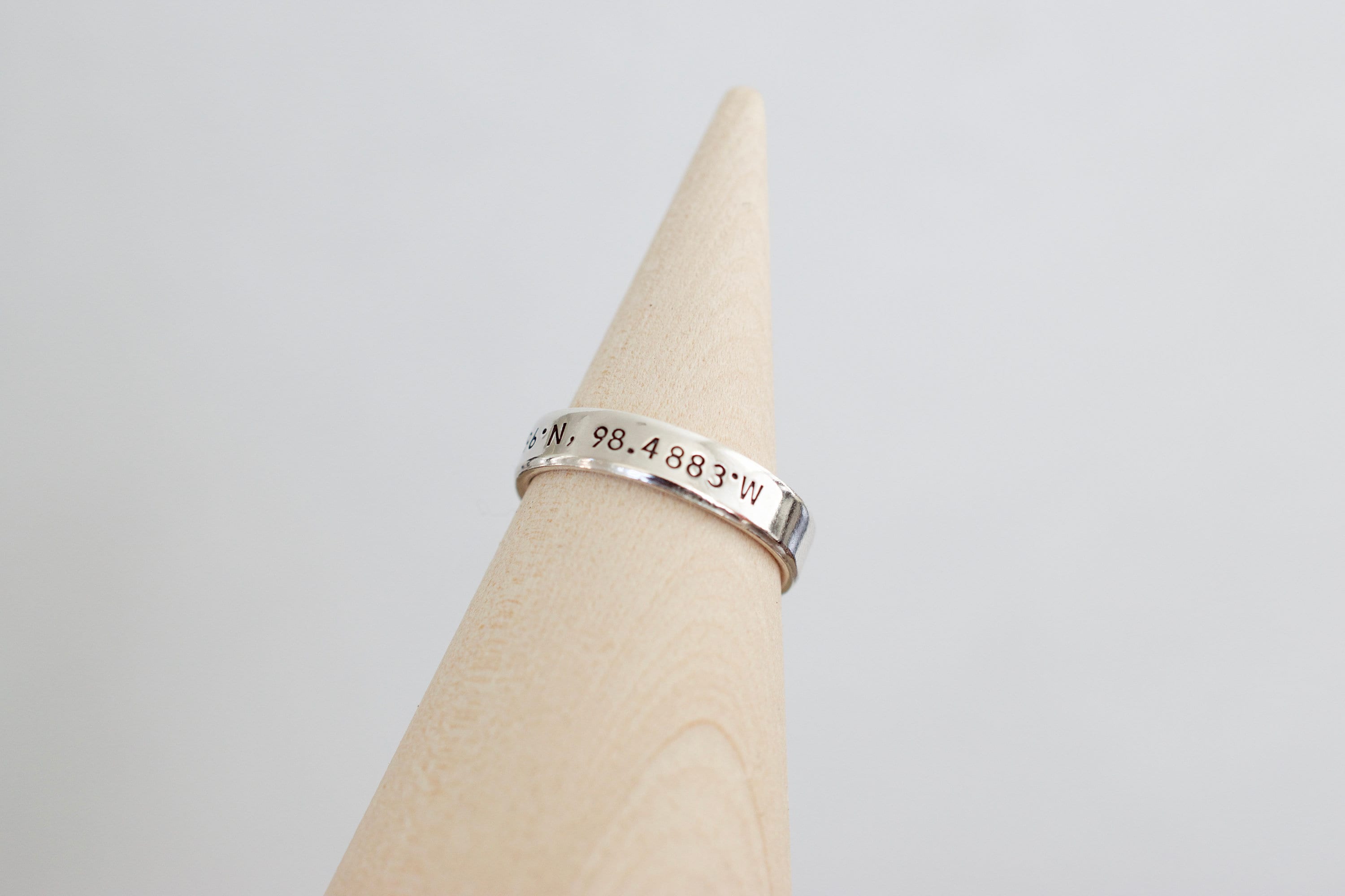 Coordinates Ring Sterling Silver Ring Latitude Longitude | Etsy