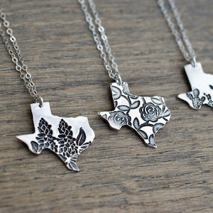 Floral Texas Necklace - Sterling Texas Charm - Etsy