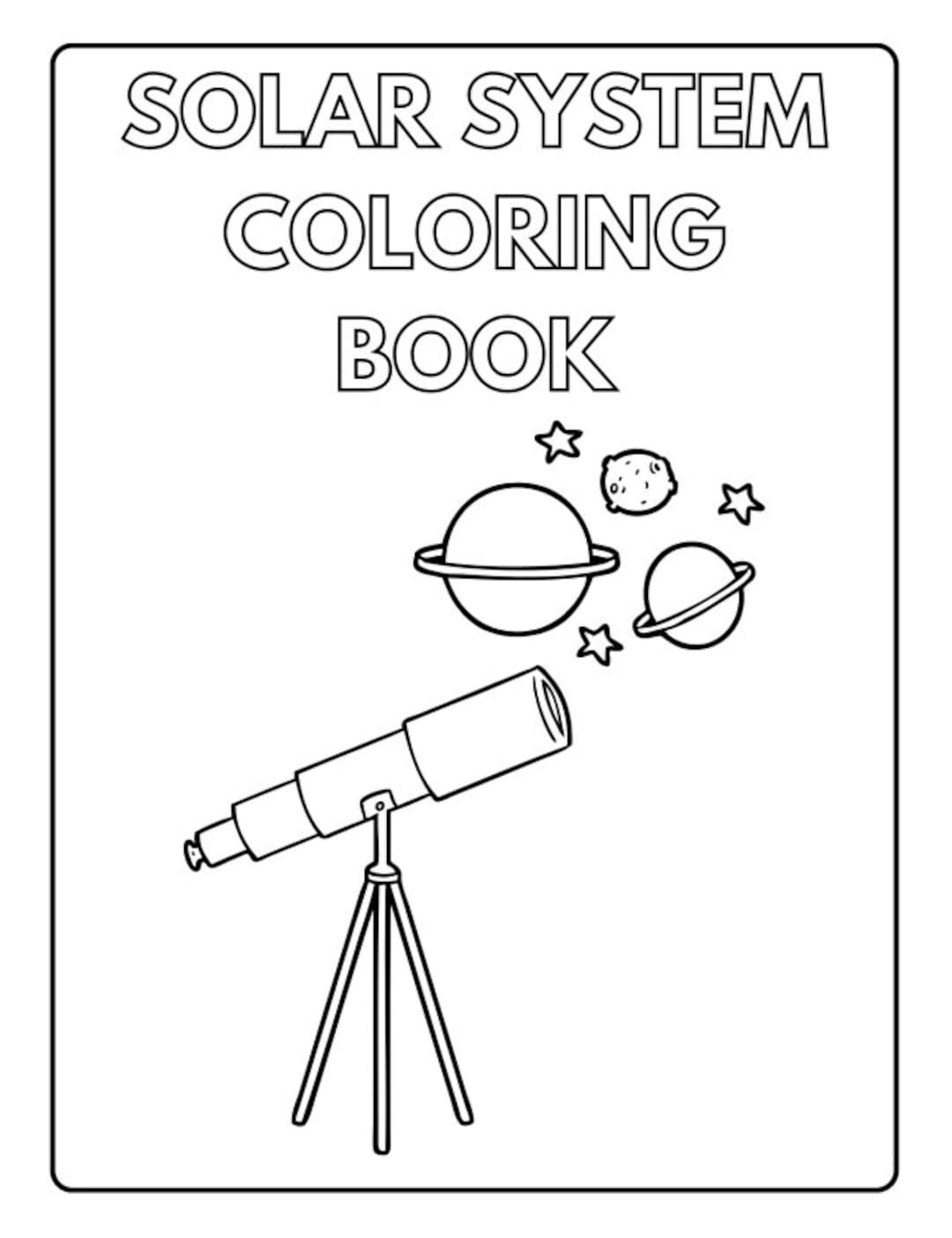 Digital Solar System Coloring Book - Etsy