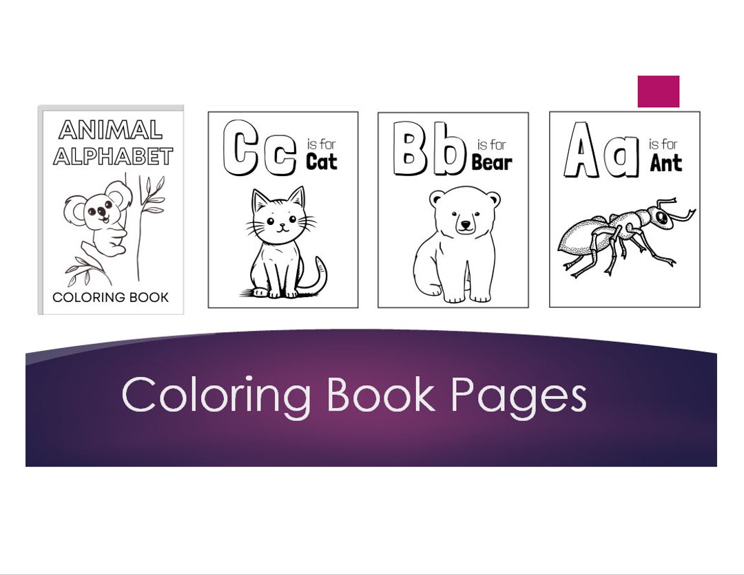 Digital Download Animal Alphabet Coloring Book - Etsy