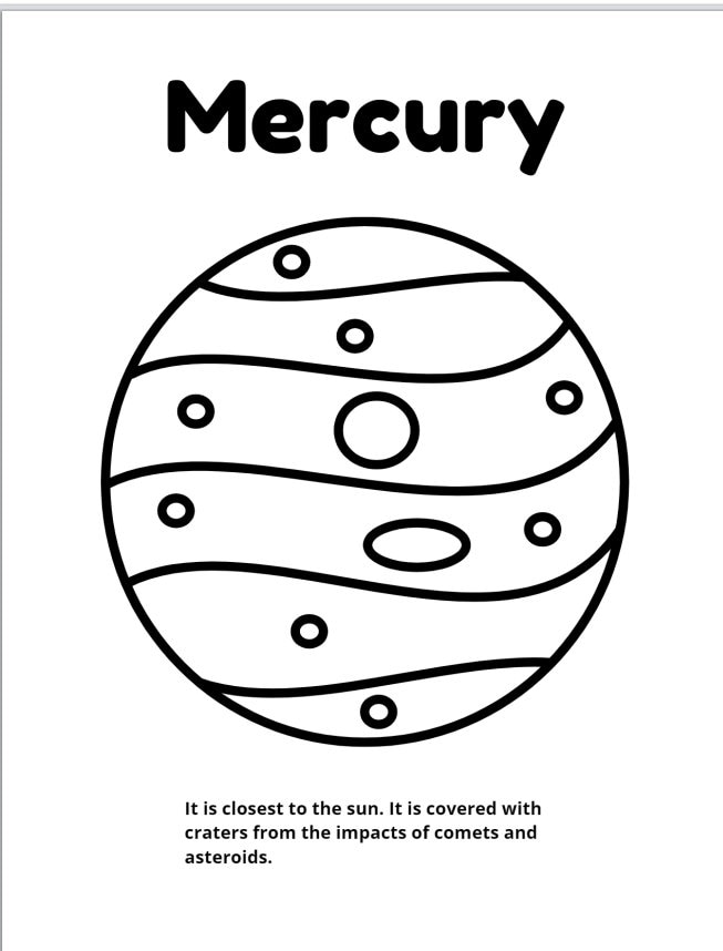 Digital Solar System Coloring Book - Etsy