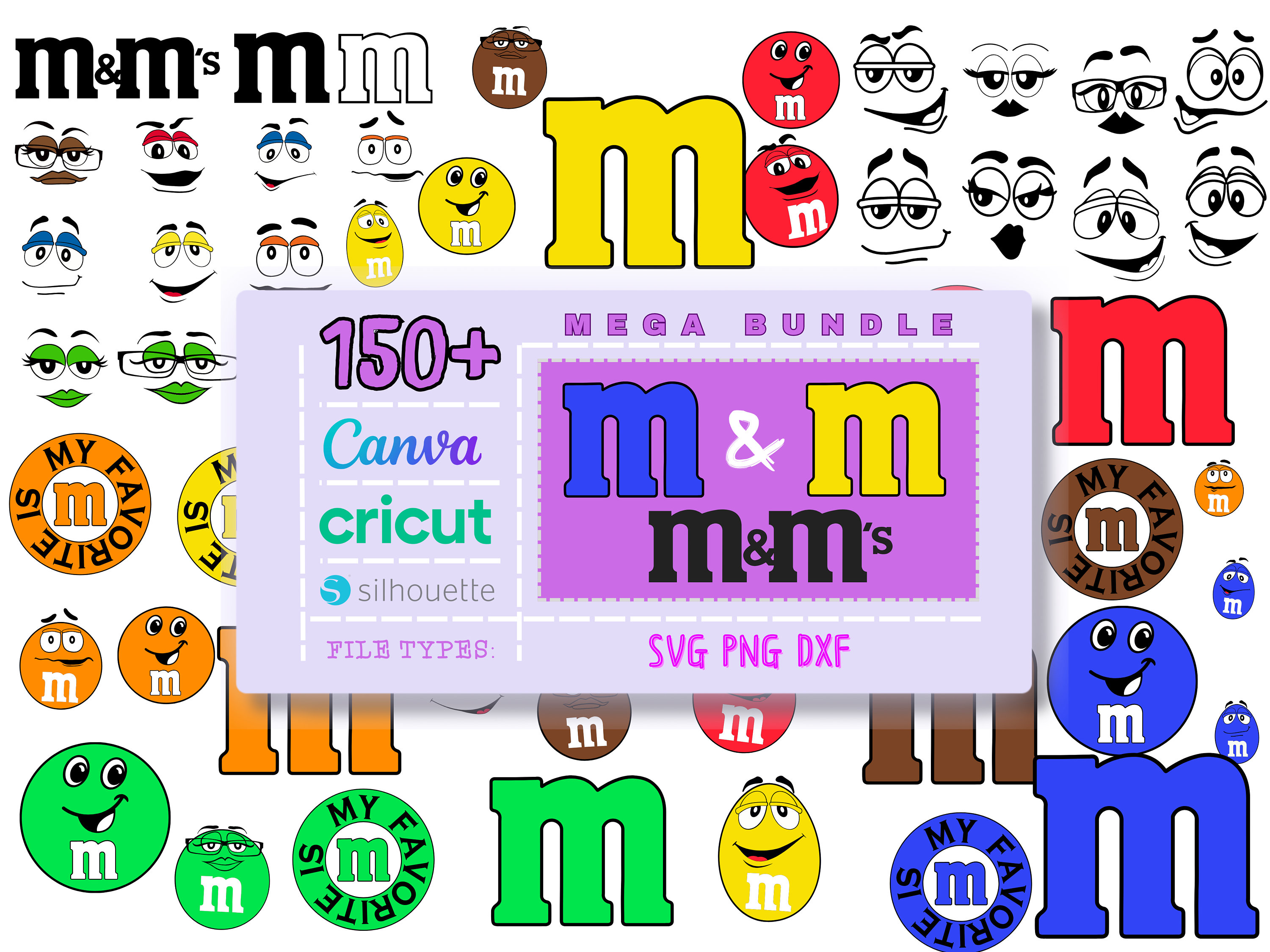 Layered Files, Face Svg, SVG for Cricut, Digital Files, Digital Vector ...