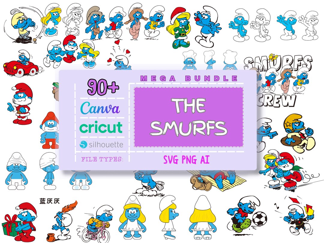 The Smurfs SVG Bundle, Smurfs Birthday, Smurfs Svg Png, the Smurfs PNG ...