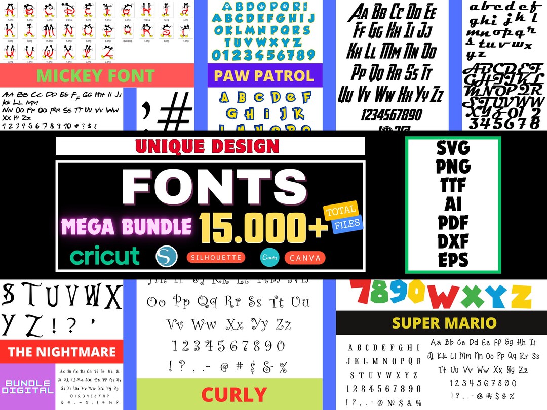 Best Selling Fonts - Font Bundle Ttf Svg Heart Font, Cricut, Canva Font ...