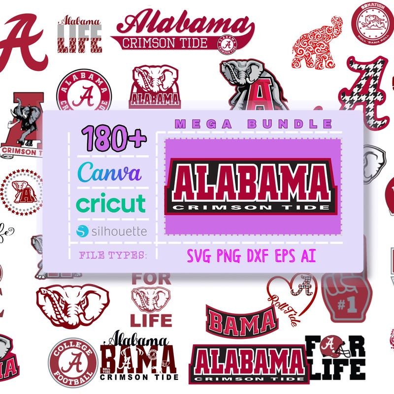 Alabama Crimson Tide Svg - Etsy