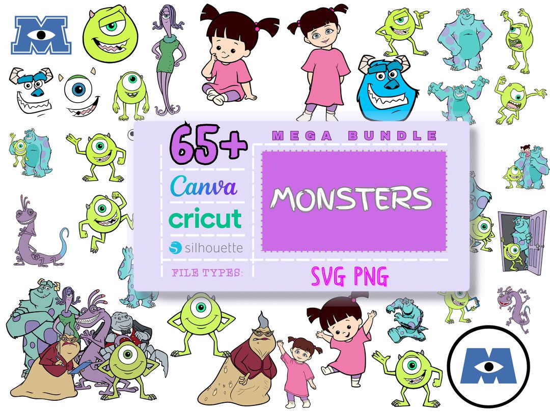 65+ Monsters Svg Bundle, Svg - Png, Cartoon, Layered - Etsy