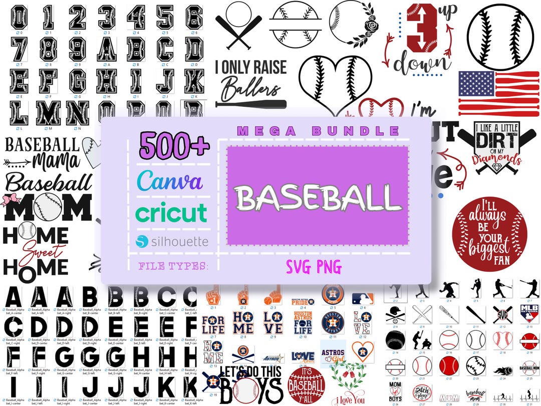 MEGA Baseball Svg Bundle, Baseball Quotes Svg, Baseball Font Svg ...