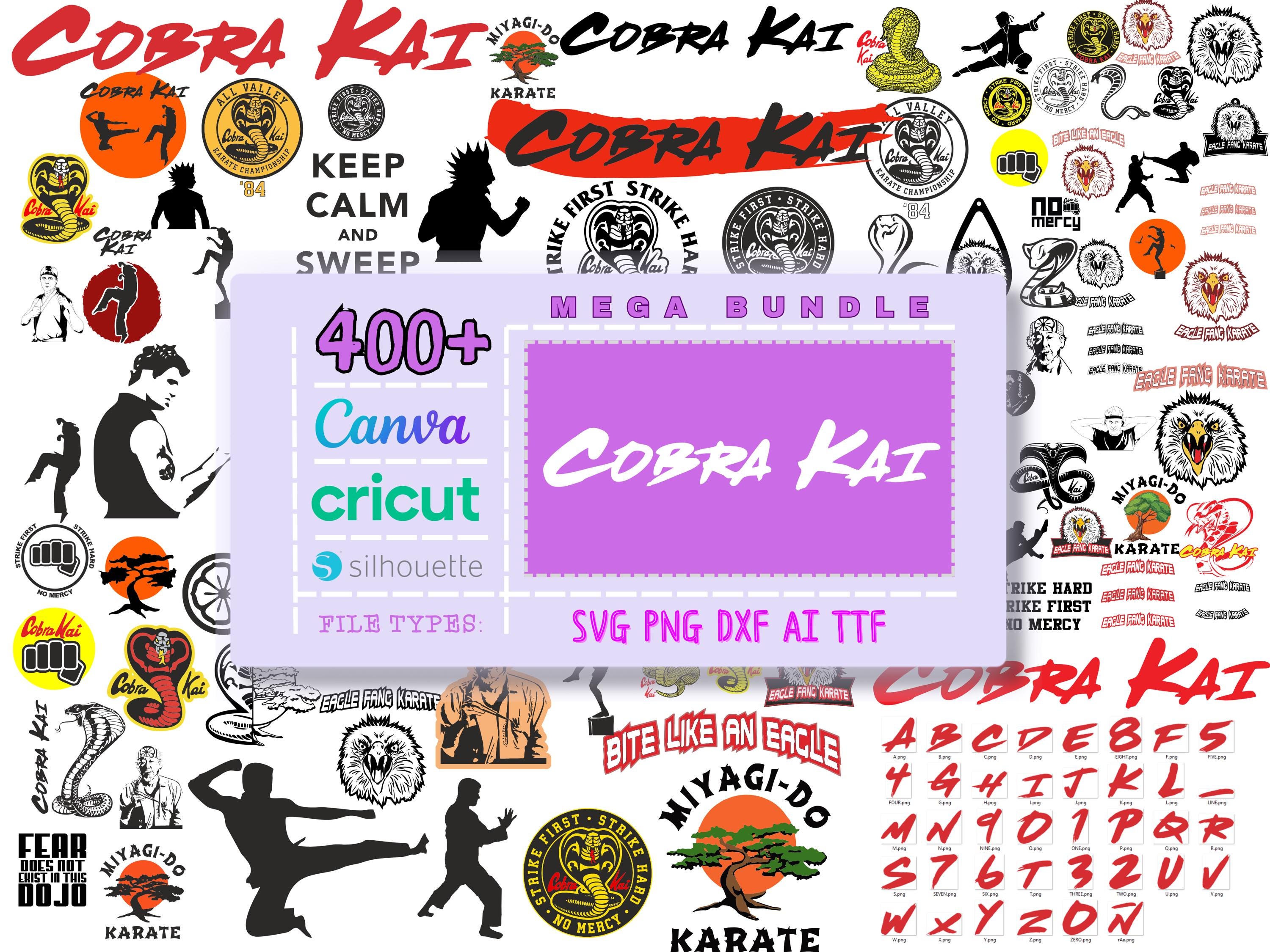 Cobra Kai Svg Bundle, Alphabet, Eagle Fang Svg, Karate Kid Svg, Cobra ...