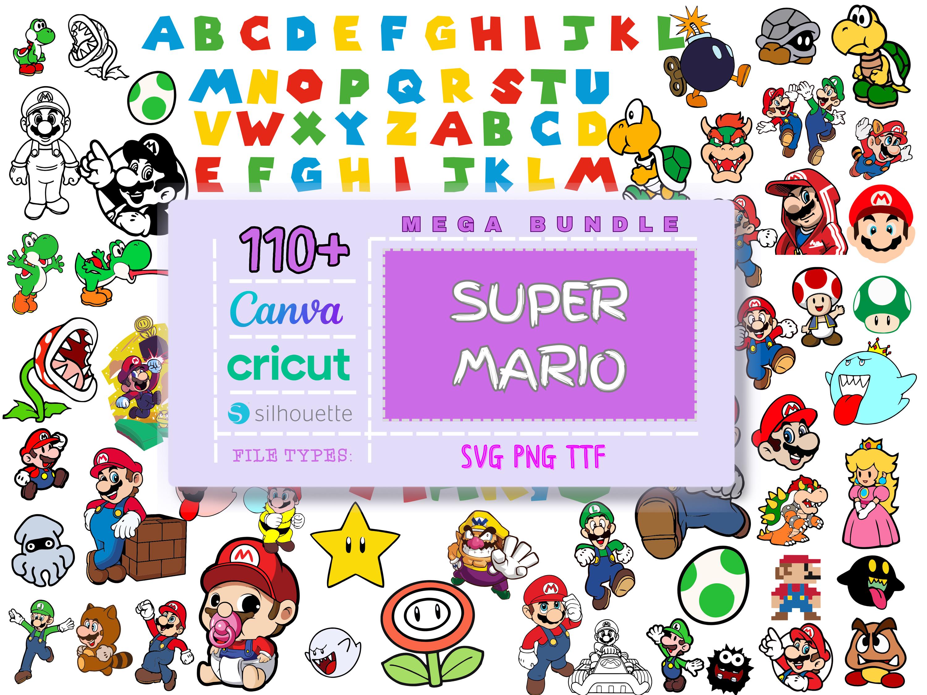 110+super Mario SVG Bundle for Cricut and Sublimation, Mario Cut Files ...