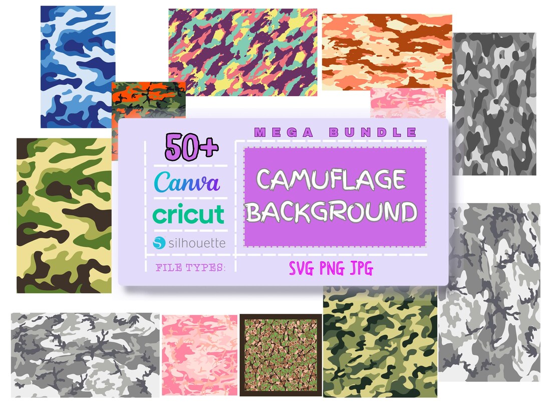 Camouflage Digital Paper, Military Pack Seamless Camouflage Backgrounds ...