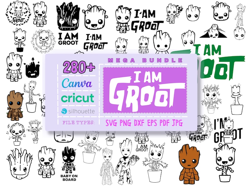 Groot Svg Bundle, Baby Groot, Groot Png, I Am Groot Svg, Groot Sticker ...