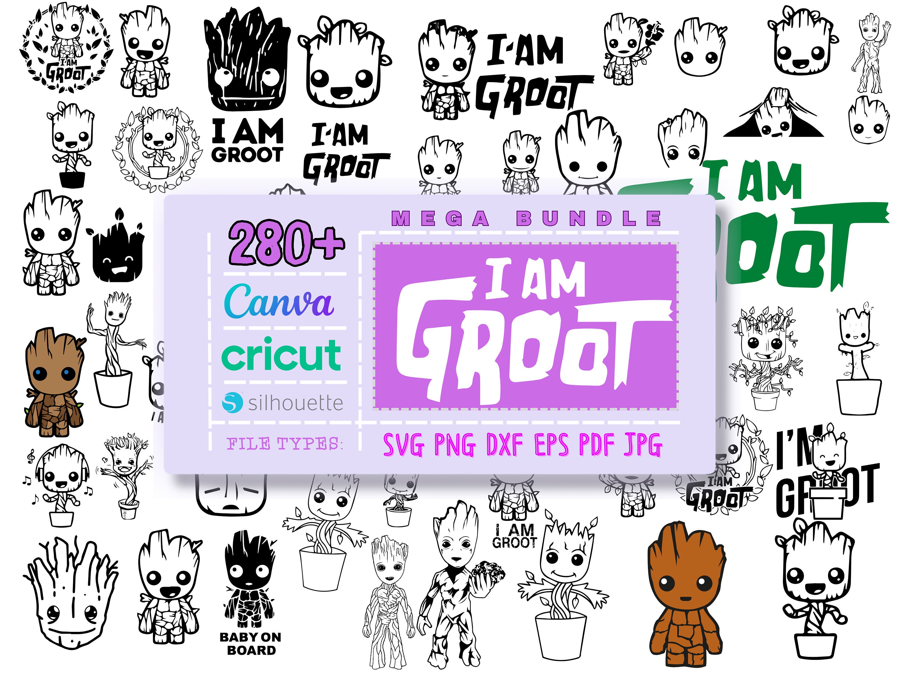 Groot Svg Bundle, Baby Groot, Groot Png, I Am Groot Svg, Groot Sticker ...