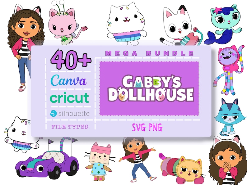 40+gabbys Dollhouse Svg, Png, Gabbys Dollhouse Font Svg, Gabbys ...