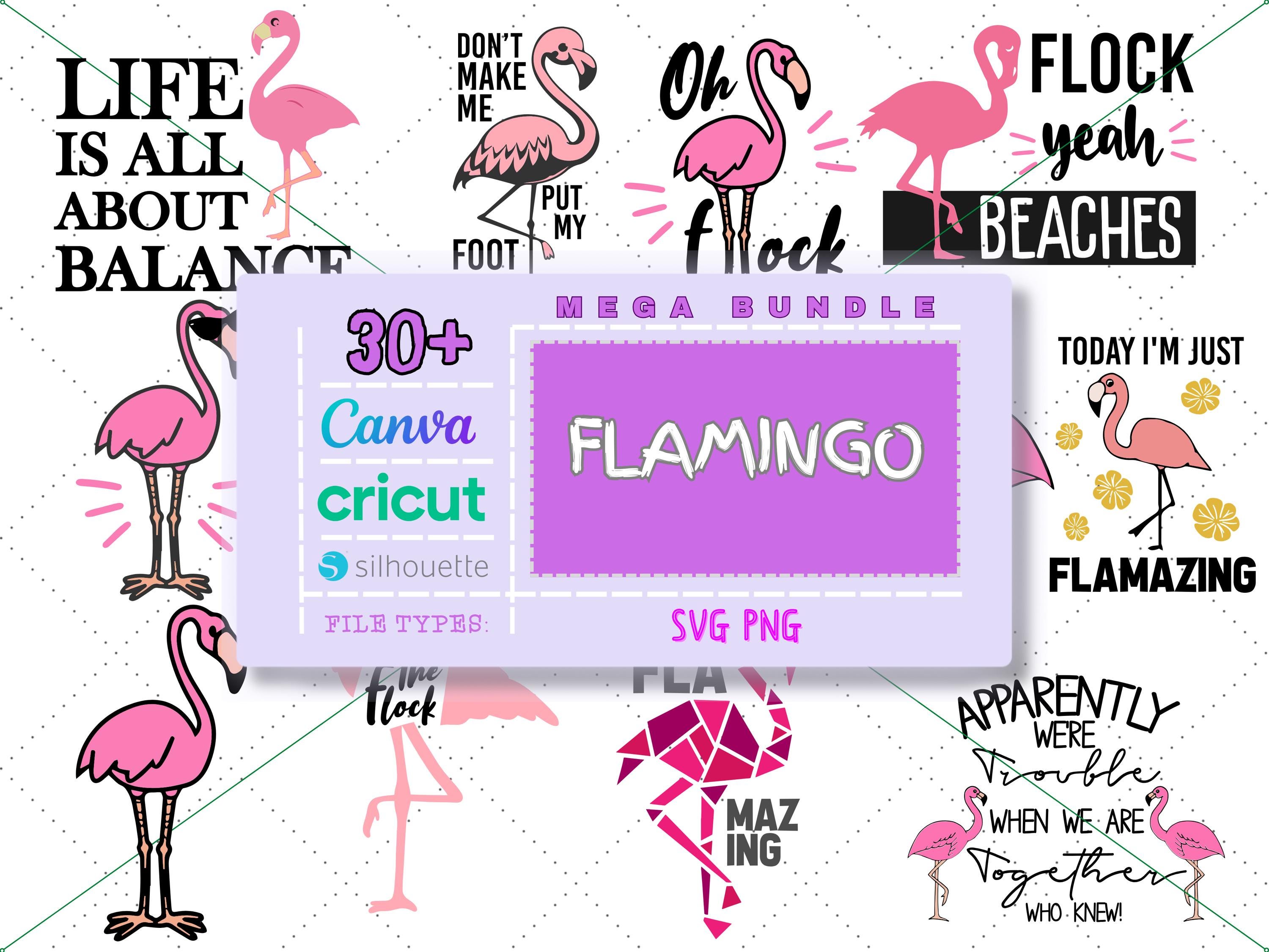 Flamingo SVG Bundle, Flamingo Cliparts, Flamingo Silhouette, Flamingo ...