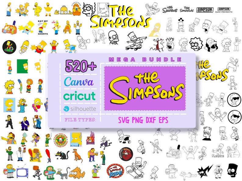 MEGA the Simpsons Svg, Bart Simpson Svg, Homer Simpson Svg, the ...