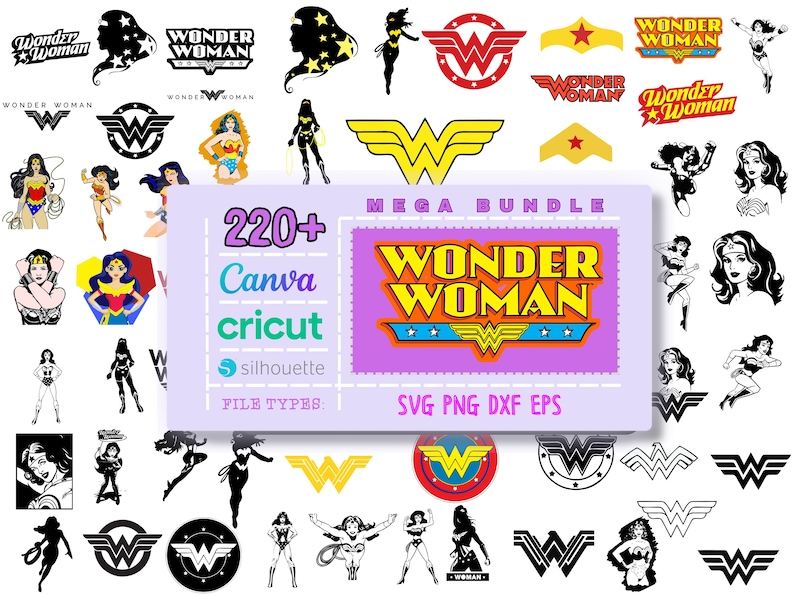 MEGA Wonder Woman Svg Bundle- Png-svg-dxf-eps - Etsy