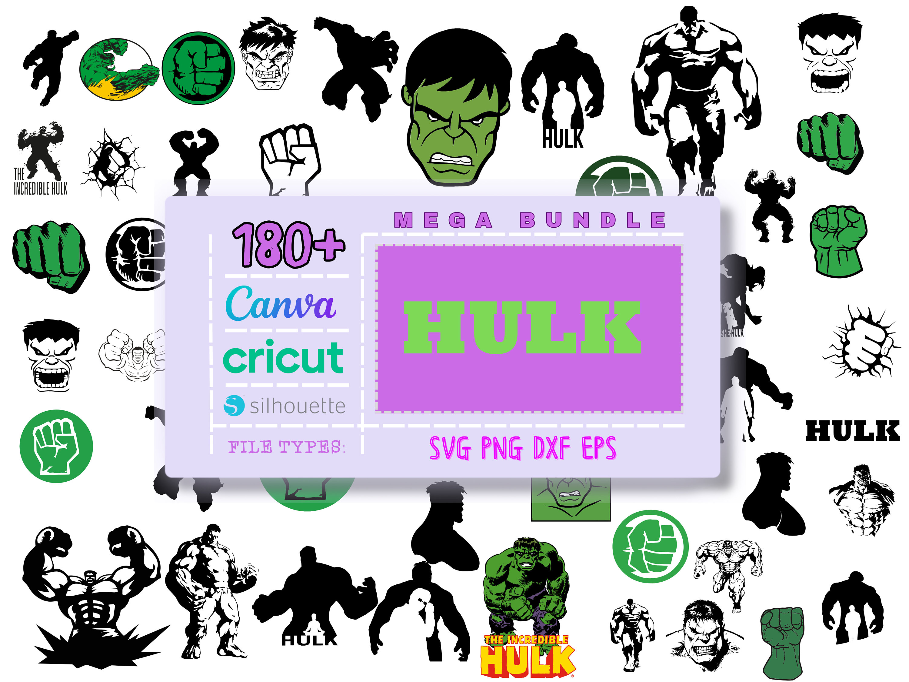 Hulk Svg Bundle, Superhero, Avengers, Layered, Svg - Png - Dxf - Eps ...